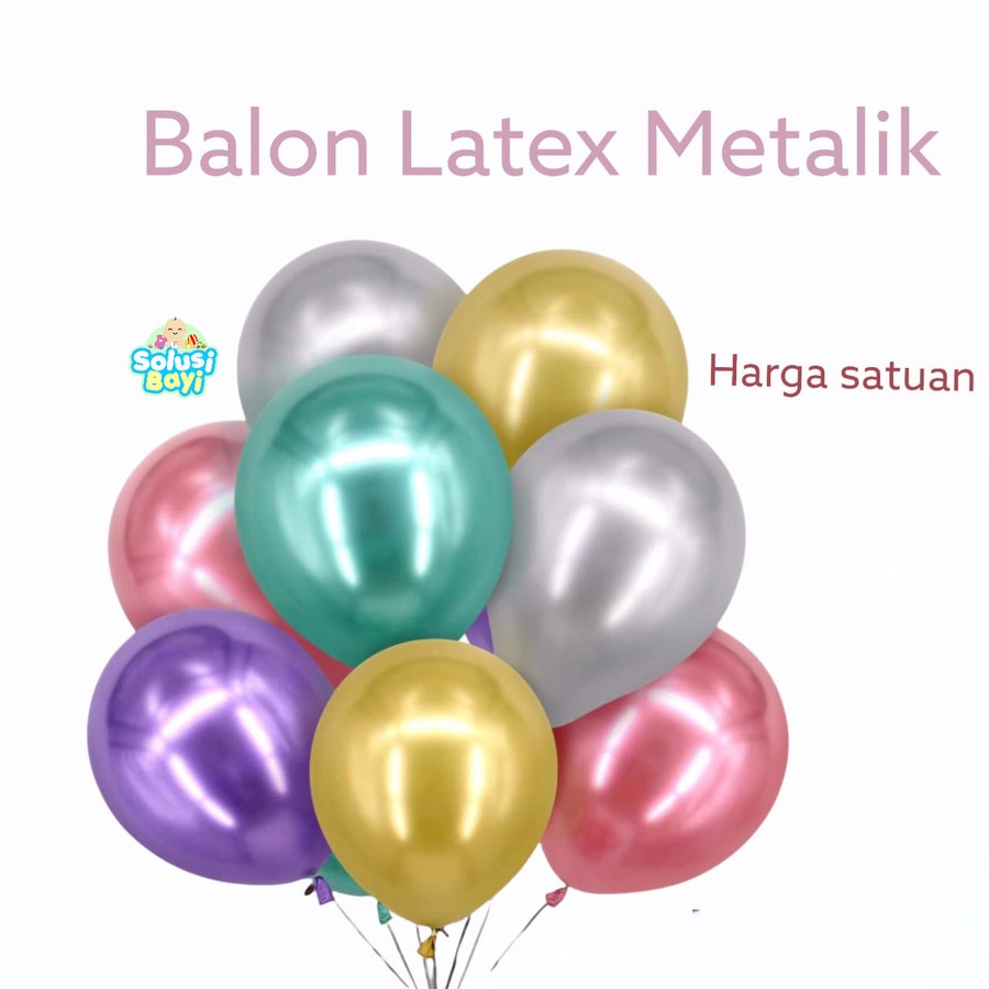 Jual Balon latex metalik / balon polos karet metalik / Balon Latex ...