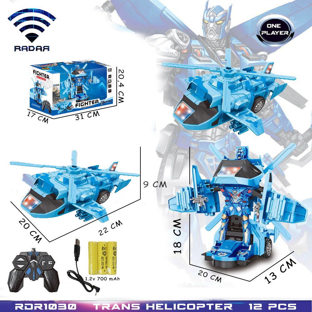Jual RC Transformer Heli Helicopter Mainan Anak Mobil Remote Control ...
