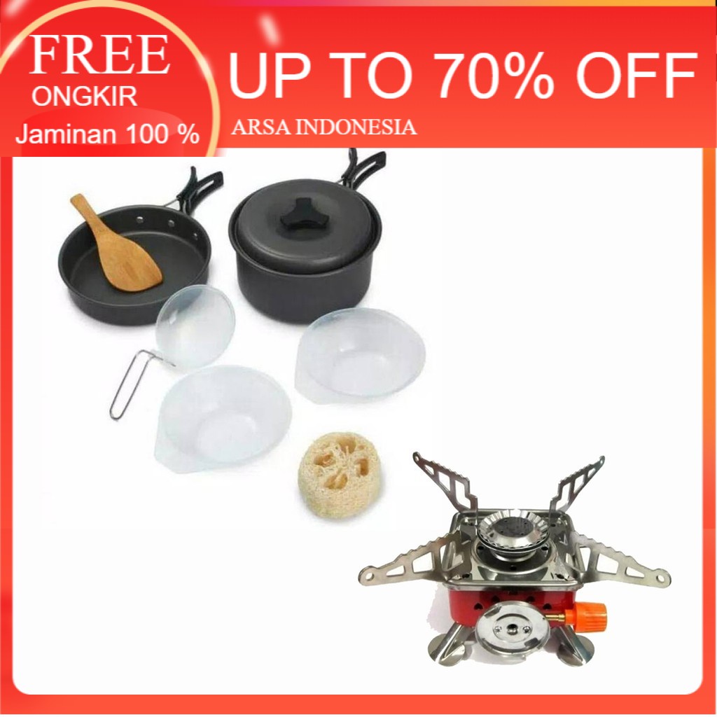 Jual paket 200 kotak = kompor kotak + ds/sy/wh 200 nesting cookingset | Shopee Indonesia