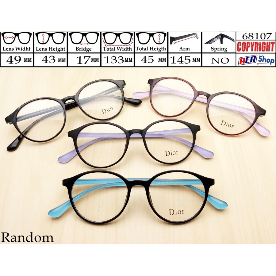 Jual Kacamata minus elastis oval frame kacamata minus korea lentur ...