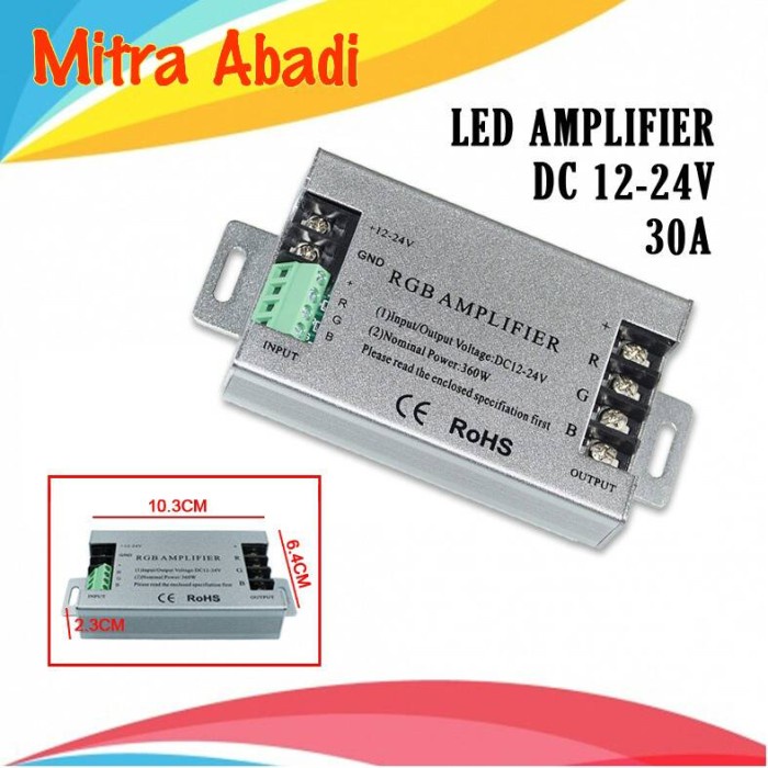 Jual Amplifier RGB DC 12-24V 30A Penguat Signal | Shopee Indonesia