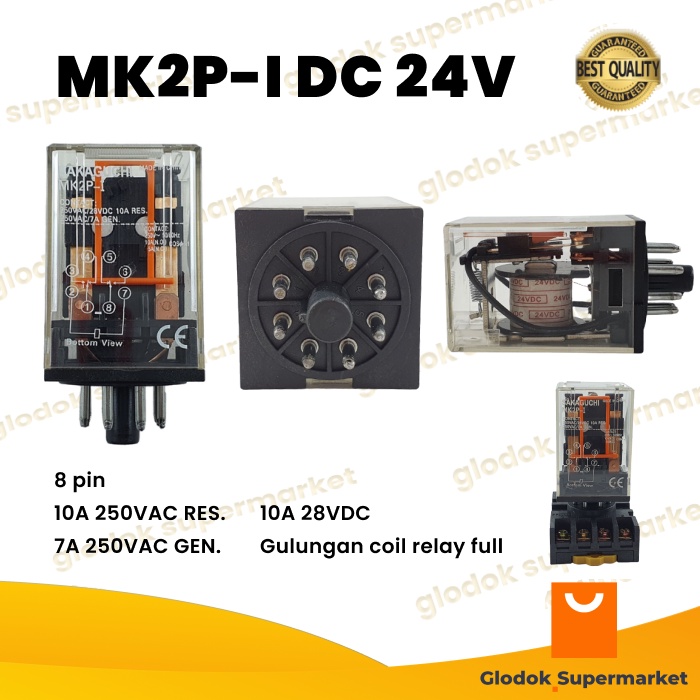 Jual Relay MK2P DC 24V 8 pin Riley MK2P-I 24 Volt 8p 10a | Shopee Indonesia