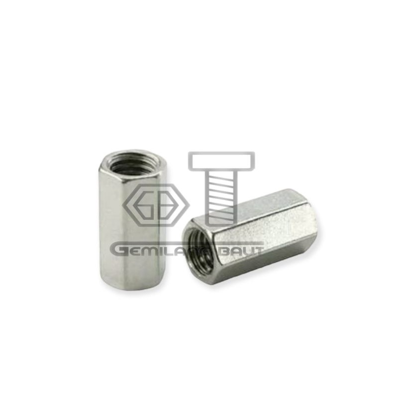 Jual Long Nut M12/Mur Panjang 12MM/Coupling Nut M12 isi 5 pcs | Shopee ...