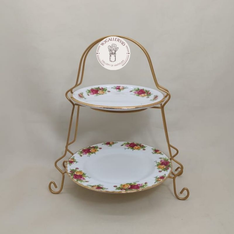 Jual Tier Plates/cake tier stand/cake tier keramik/tempat kue susun 2 ...