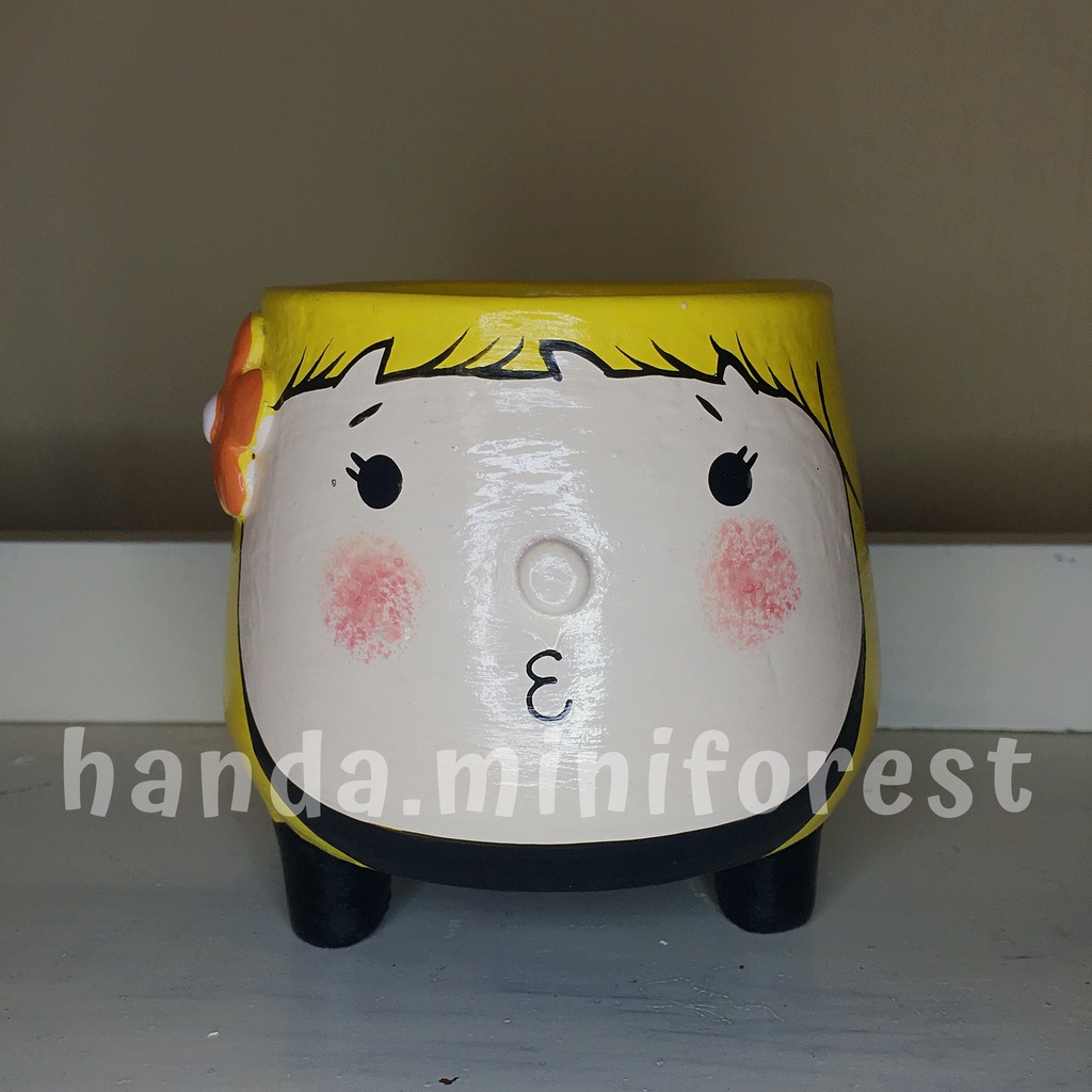 Jual POT LUKIS KAKI CUTE FACE B GERABAH | TERRACOTTA | TANAH LIAT ...