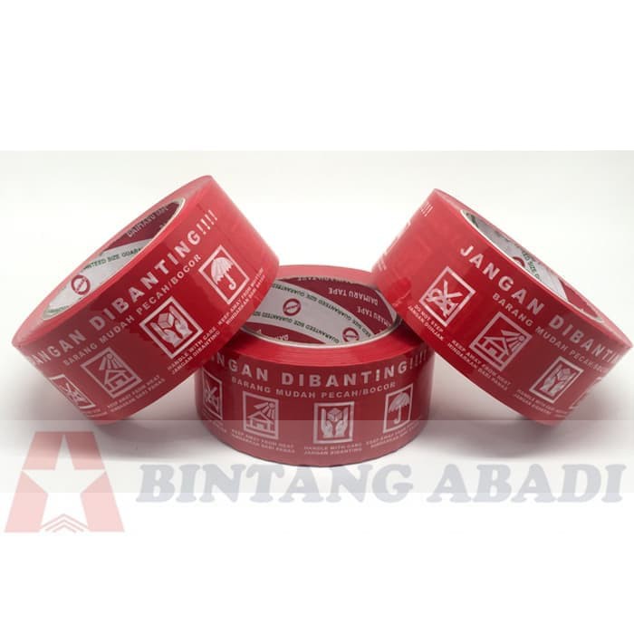 Jual BA - Daimaru Lakban Isolasi Selotip JANGAN DIBANTING Warna Merah 100 Mt ORI | Shopee Indonesia