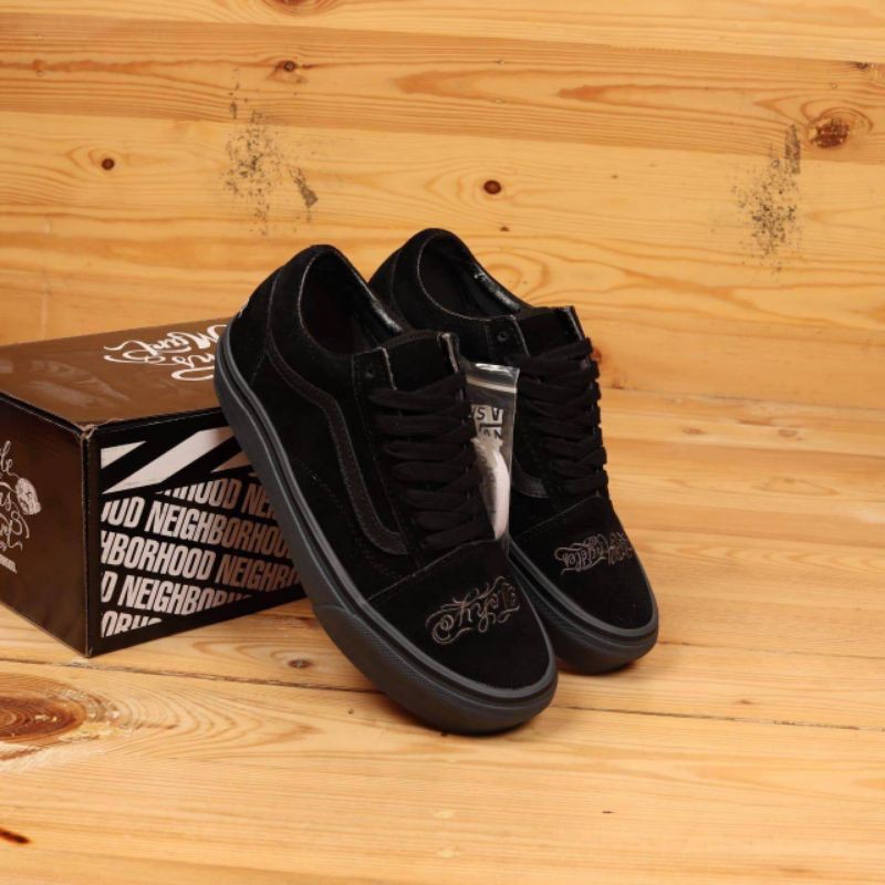 Jual Old Skool X Neighborhood X Mr Cartoon Black | Shopee Indonesia