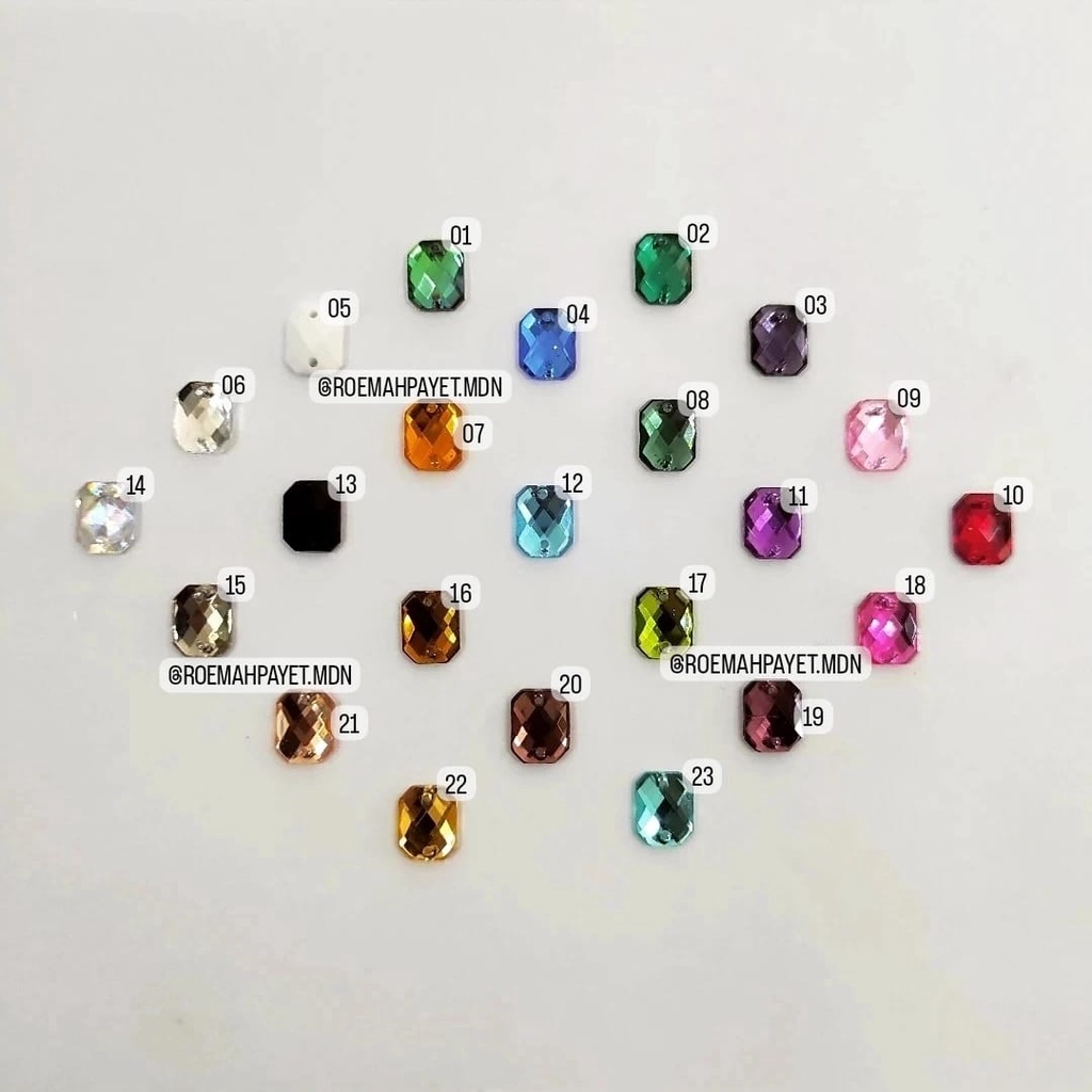 Jual [2/2] (GRADE A) BATU / PAYET AKRILIK / PAYET KRISTAL JAHIT / RESIN ...