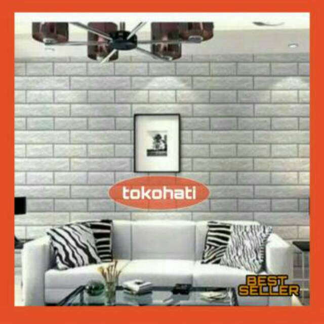 Jual Wallpaper dinding bata putih 3D,wallpaper 3d | Shopee Indonesia