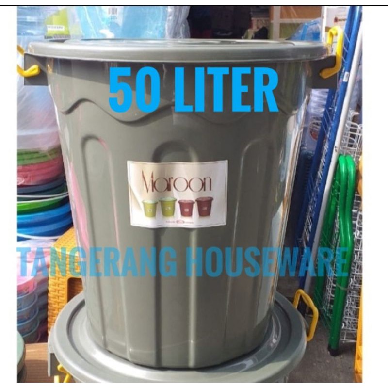 Jual EMBER AIR PLASTIK 50 LITER GREAT Dengan Tutup Ember Maroon Great | Shopee Indonesia