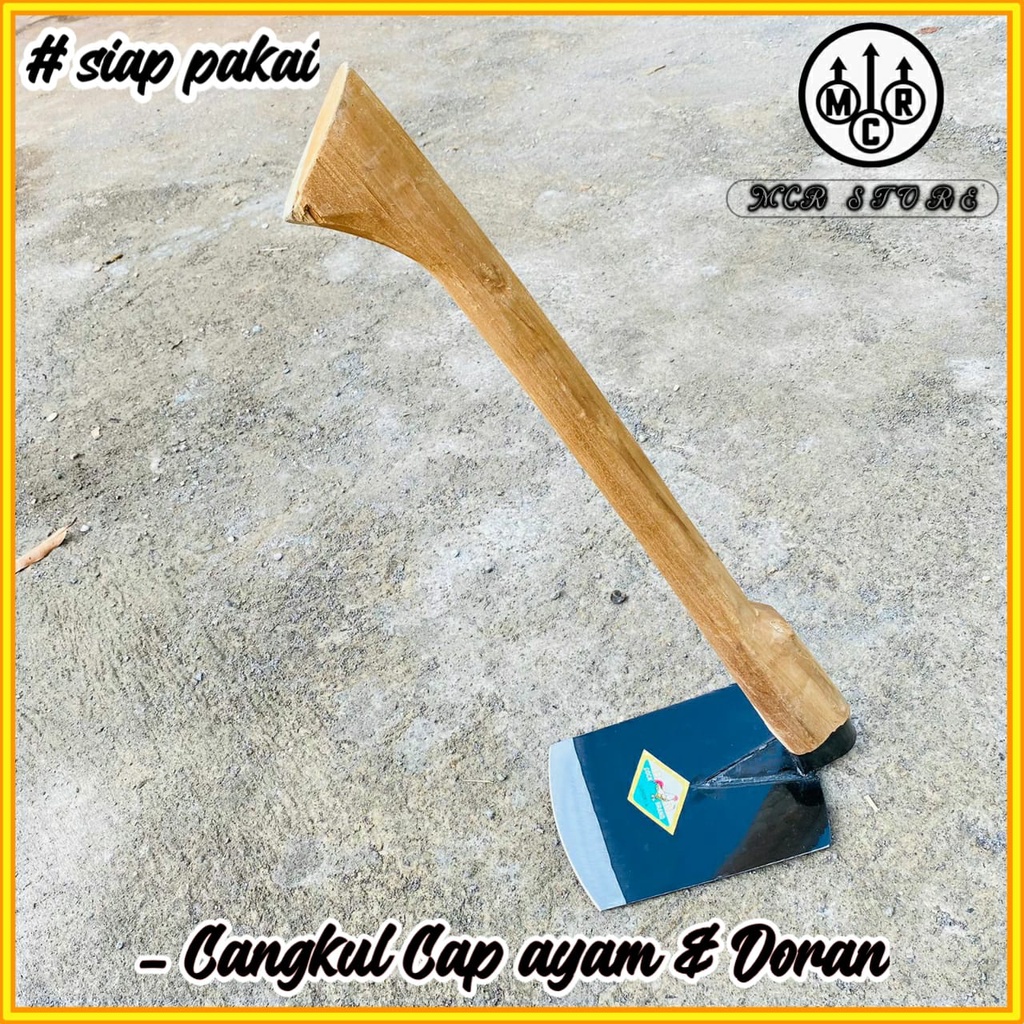 Jual CANGKUL DAN DORAN SIAP PAKAI - cangkul Cap Ayam dan gagang kayu ...
