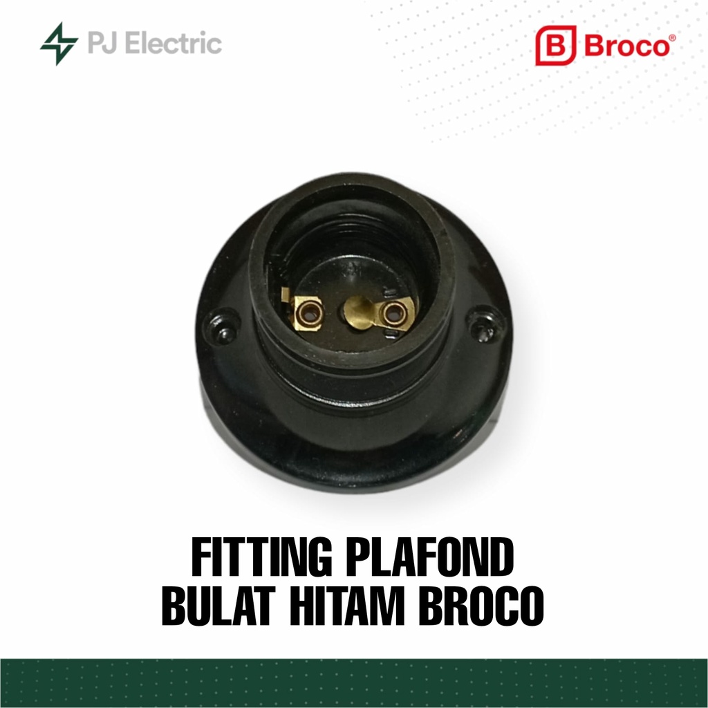 Jual Fitting Plafon Bulat Hitam Broco 210L - Fitting tempel - E27 ...