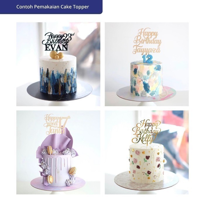 Jual Murah Cake Topper Inisial Huruf Alphabet Akrilik Custom Caketopper ...