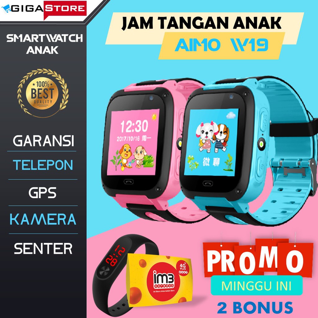 Jual Jam Tangan Anak Aimo Emo Smartwatch Imo Aimoo Emoo W19 Anak laki ...