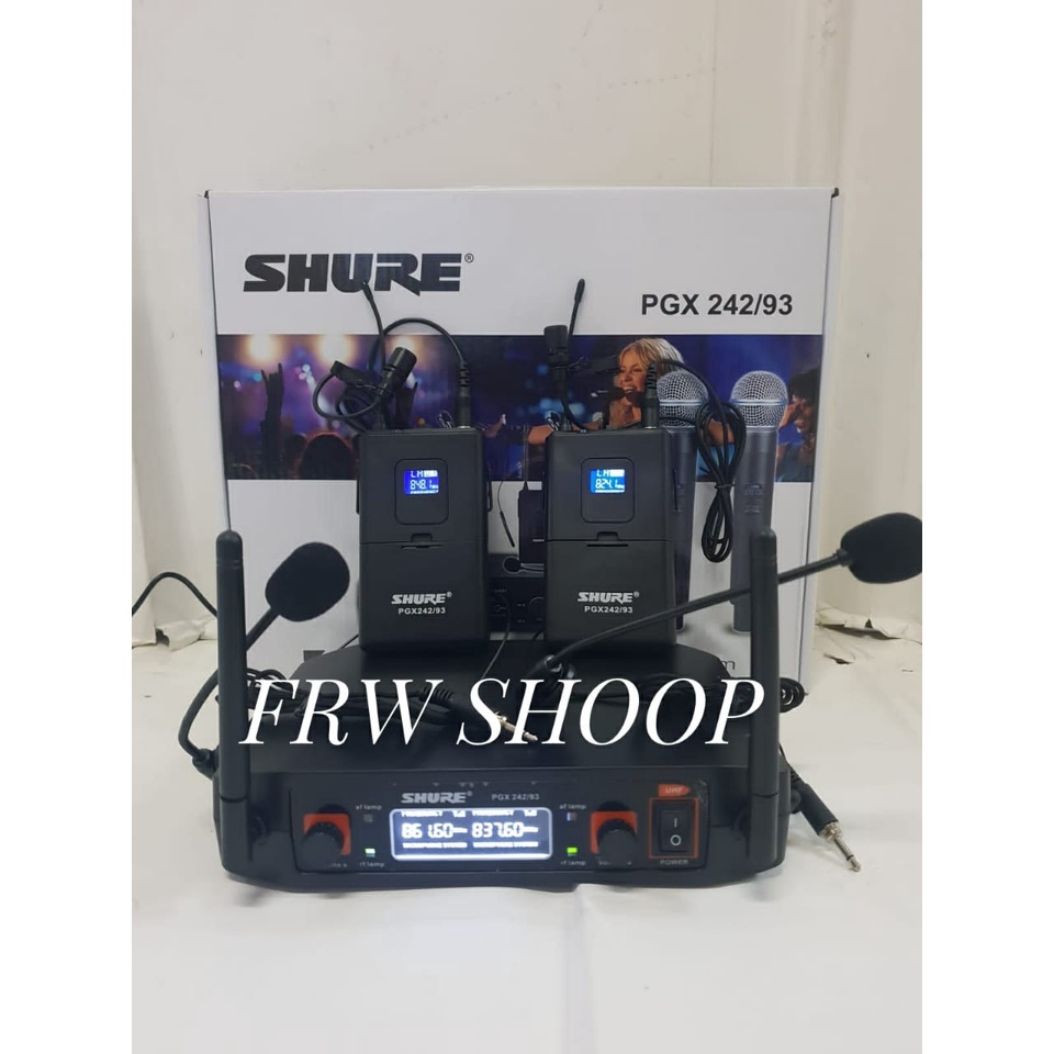 Jual MIC WIRELESS SHURE PGX 242/93 (2BH MIC CLIP ON + 2BH MIC HEADSET ) | Shopee Indonesia
