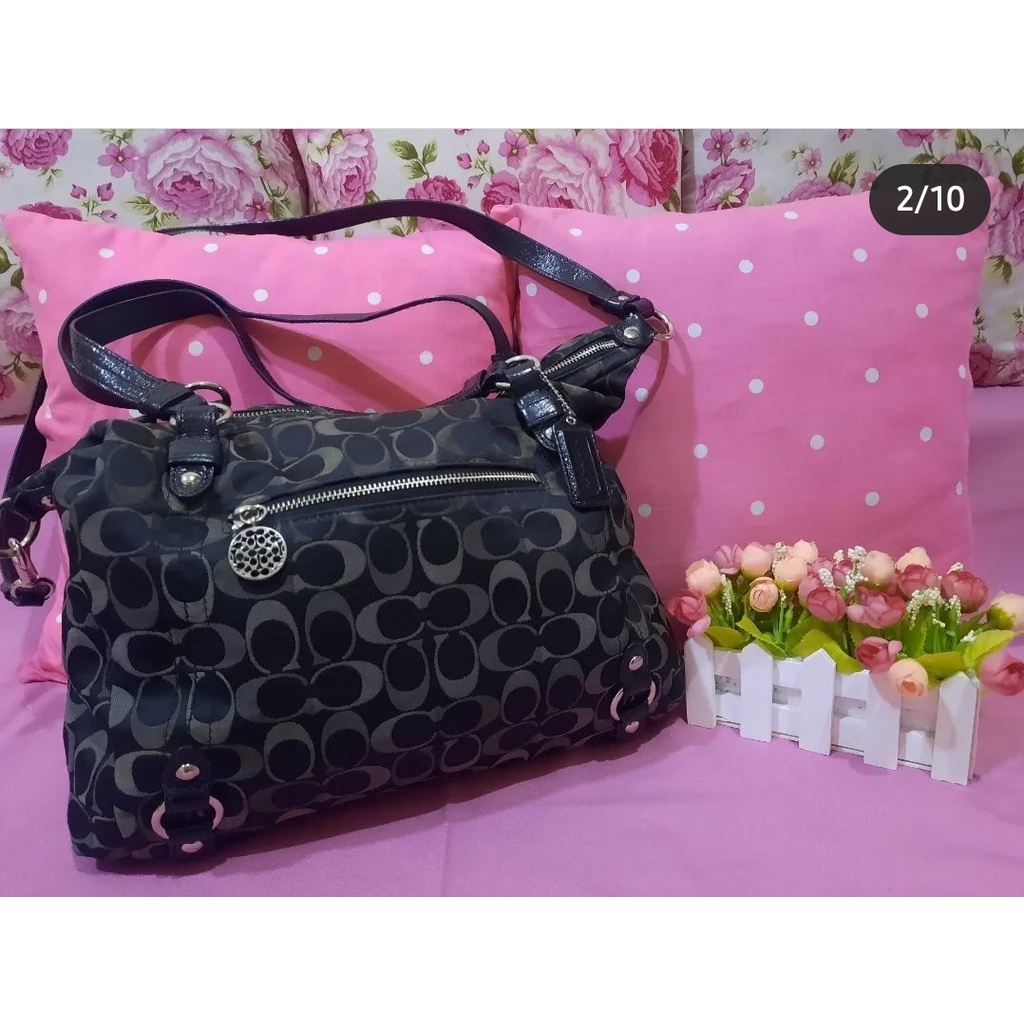 Jual Preloved tas COACH Alexandra Signature F17580 | Shopee Indonesia