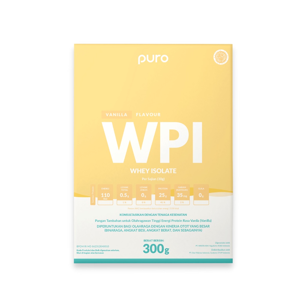 Jual Puro Whey Protein Isolate WPI 300gram | Shopee Indonesia