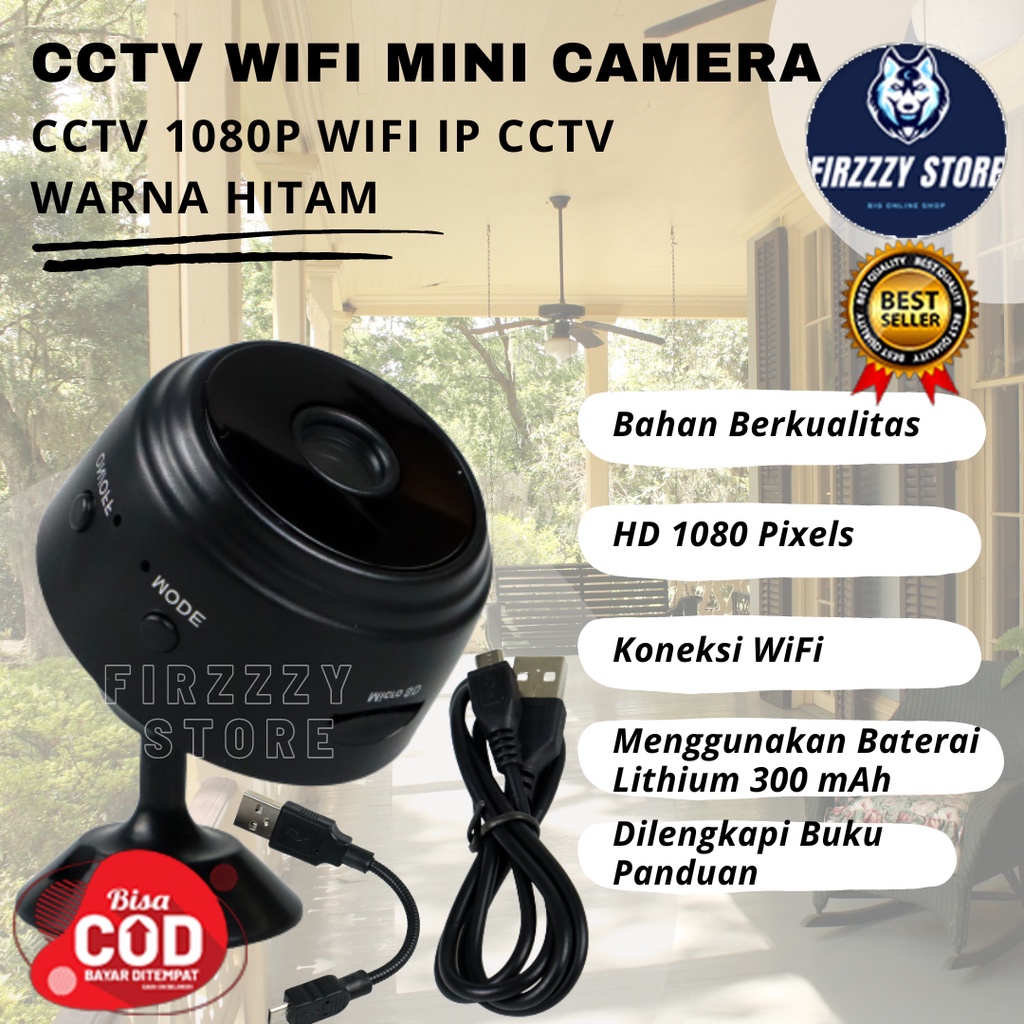 Jual CCTV Wifi Mini Camera CCTV 1080P WiFi IP CCTV Warna Hitam | Shopee ...