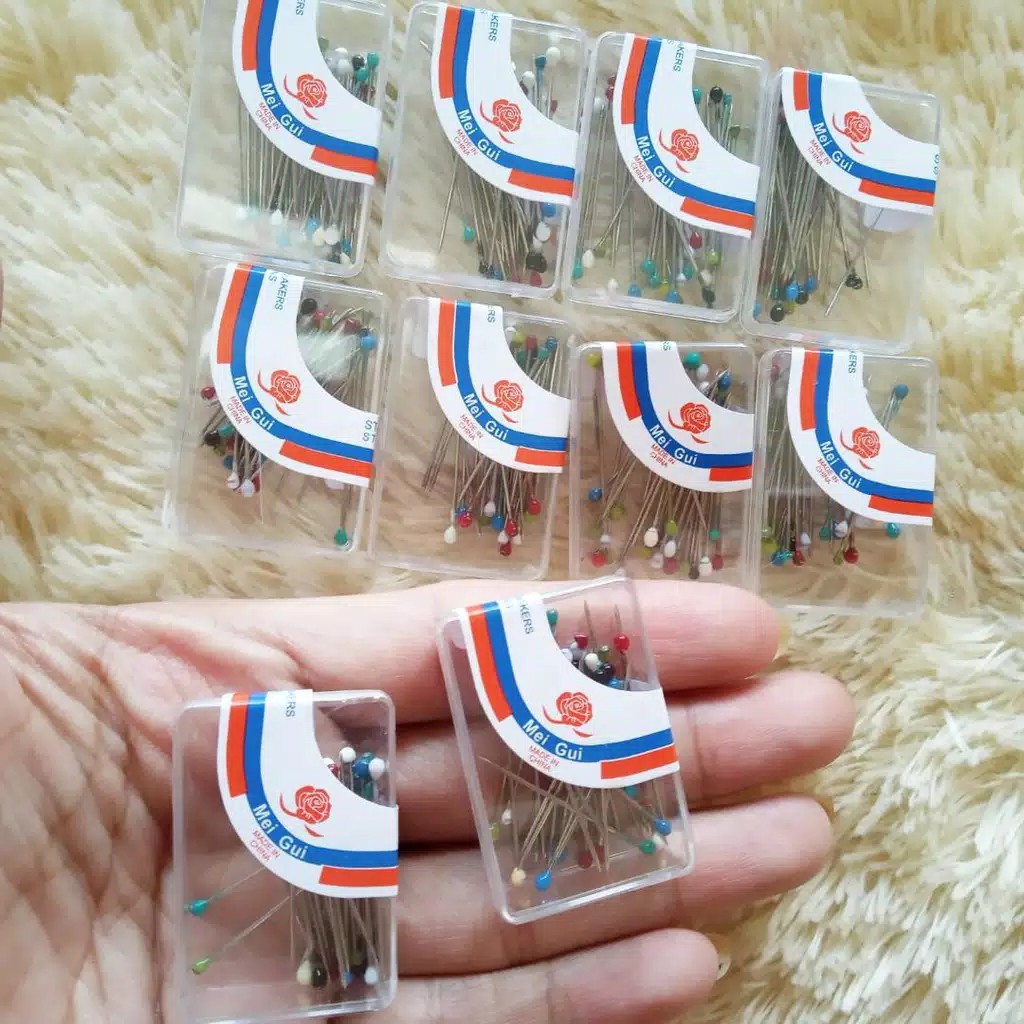 Jual [6 Box] jarum pentul mini | jarum pentul hijab mini | dressmaker ...