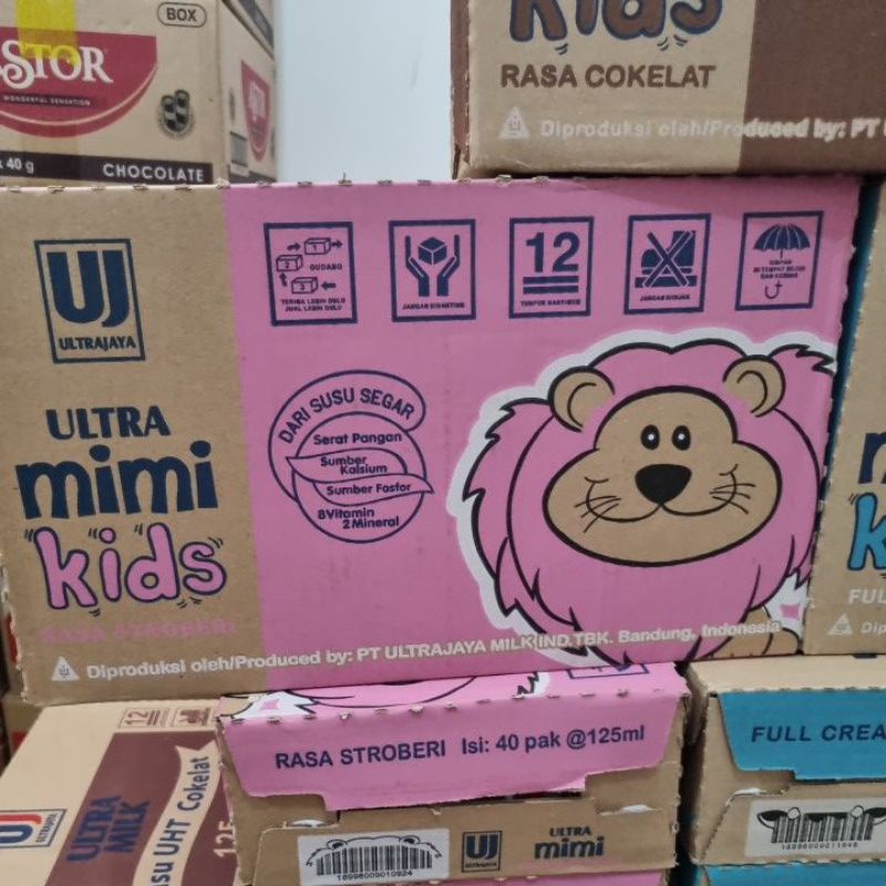 Jual susu ultra milk mimi Kids cokelat / full cream/ strawberry 125ml 1 dus isi 40 pcs | Shopee ...