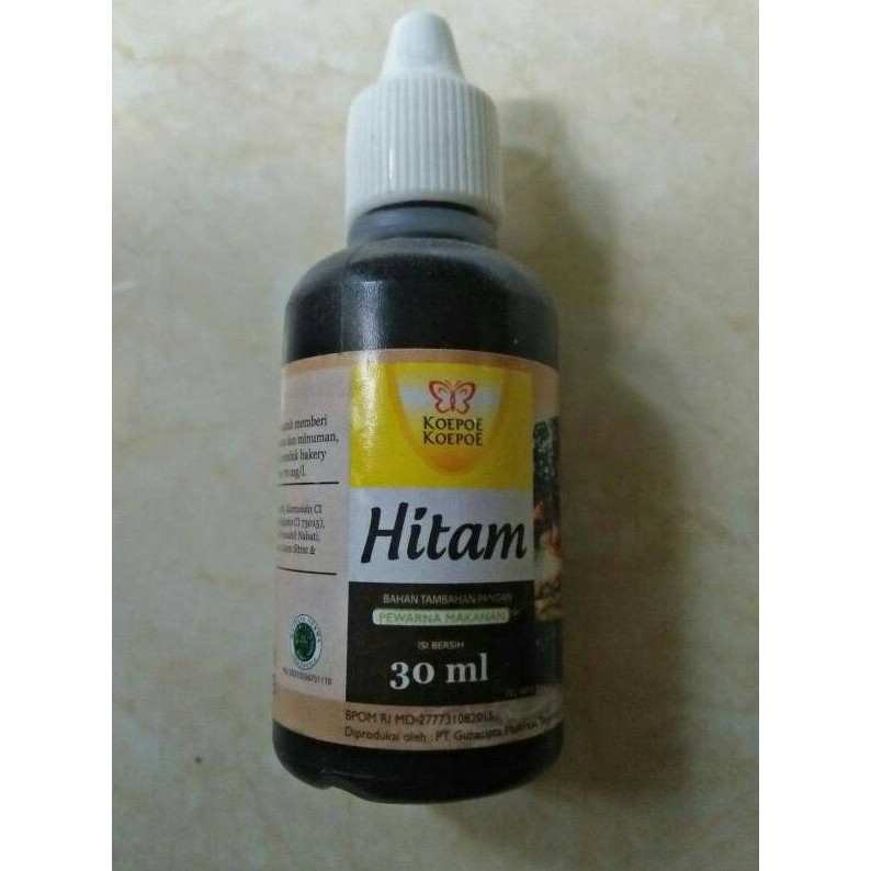 Jual Pewarna Hitam+Koepoe-Koepoe 30ml+Untuk Makanan dan Minuman NEW ...