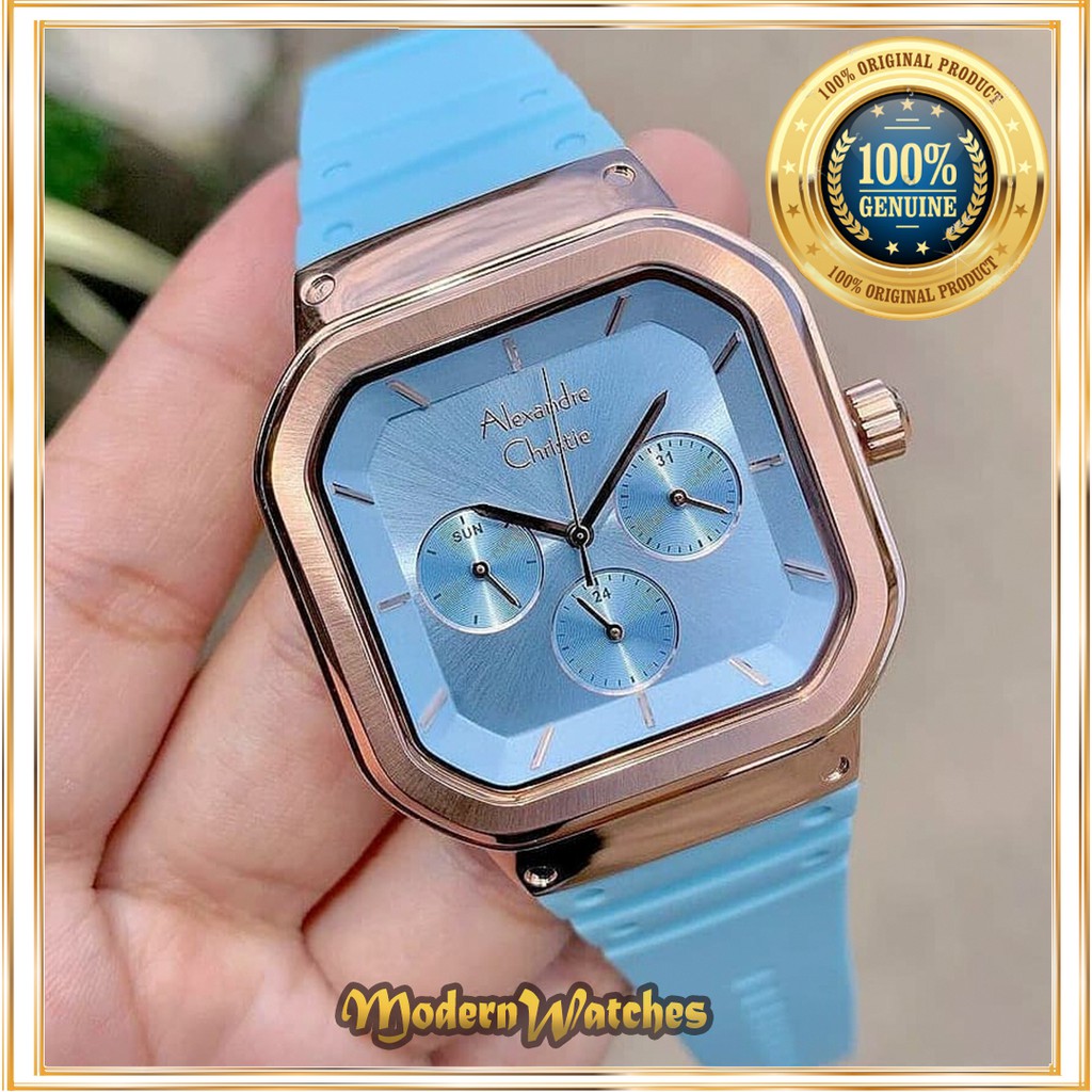 Jual Jam Tangan Wanita AC 2811 Light Blue Alexandre Christie Original ...