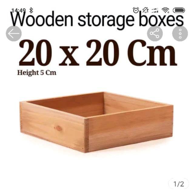Jual Storage Wooden box 20x20x10 Cm Kotak kayu tempat penyimpanan ...
