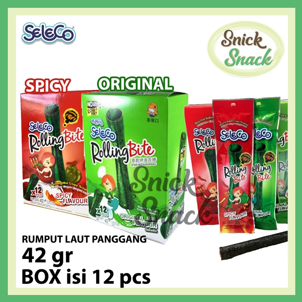 Jual Seleco Rolling Bites Rumput Laut Panggang Roll Box isi 12 pcs ...