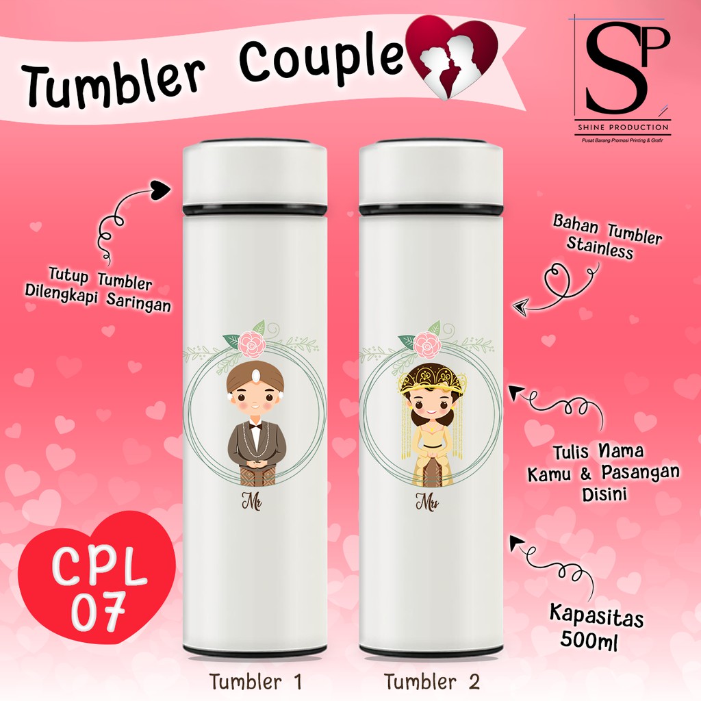 Jual Tumbler Couple Botol Minum Couple Valentine | Shopee Indonesia