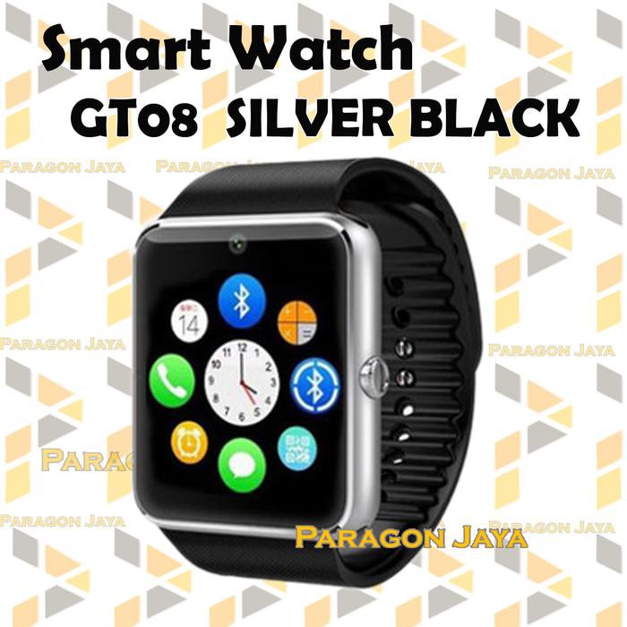 Jual Smartwatch Gt08 - Black Silver Smart Watch Gt08 ( Android & Iphone ...
