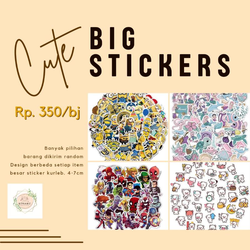 Jual Sticker aesthetic Cute Big sticker part 1 | Shopee Indonesia