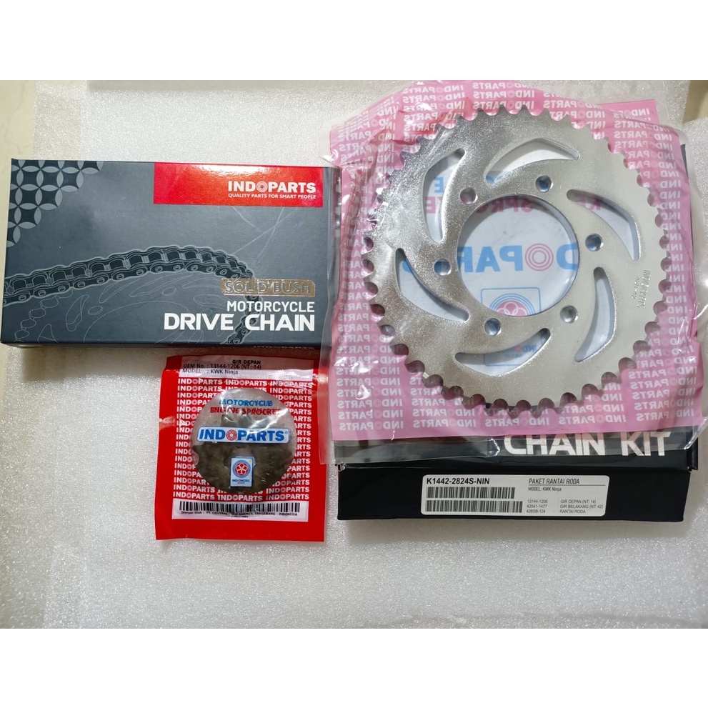 Jual GEAR SET KWK NINJA / NINJA R MERK INDOPARTS / GEAR PAKET + RANTAI ...