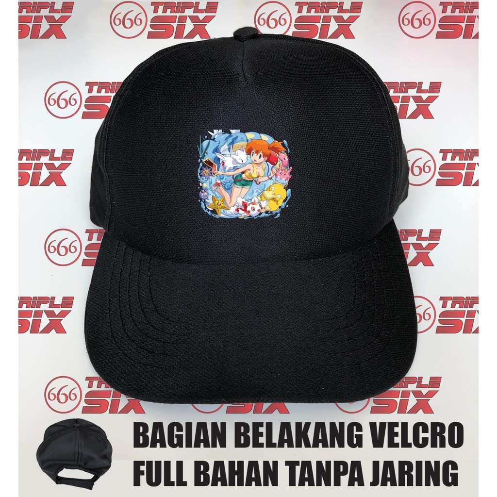 Jual Topi Baseball Velcro Anime Pokemon Misty Water Gym Leader | Shopee ...