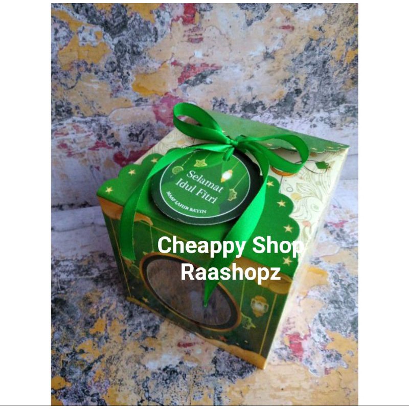 Jual Box Lebaran 2 Toples 500gr Box Kue Kering Idul Fitri Bunga Biru ...