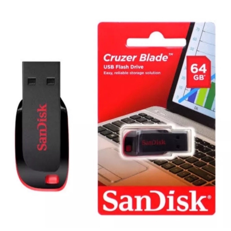 Jual sandisk flashdisk 64 gb 100% original cruzer blade 64gb | Shopee Indonesia