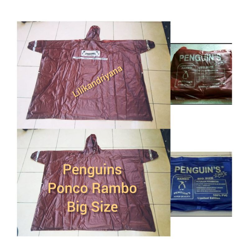 Jual Grosir jas hujan ponco lengan penguin rambo big size | Shopee ...