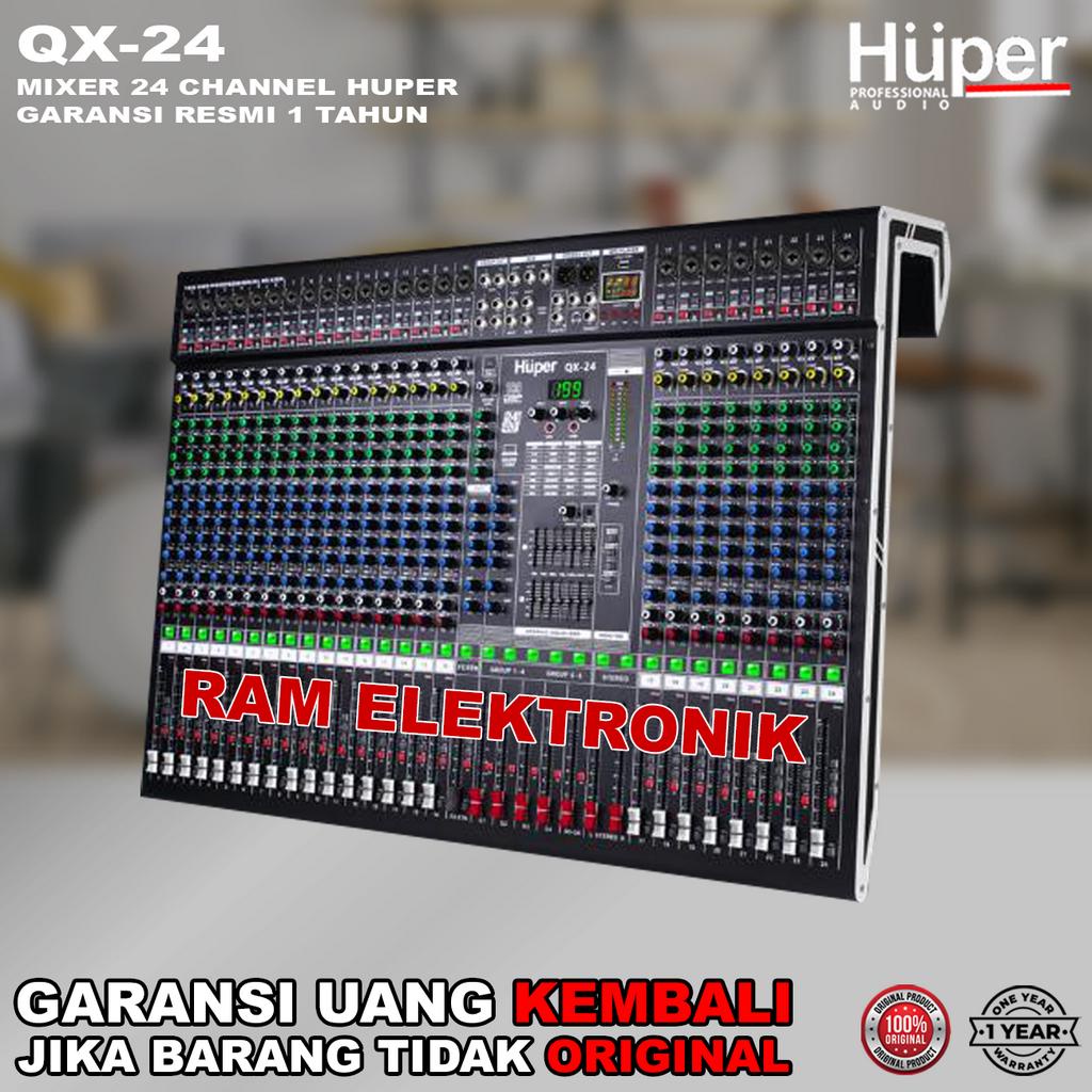 Jual Mixer 24 Channel HUPER QX 24 | QX24 USB Bluetooth Original Efek 199 DSP | Shopee Indonesia