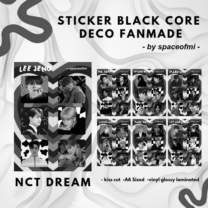 Jual sticker nct dream photo sticker black core deco fanmade | sticker ...