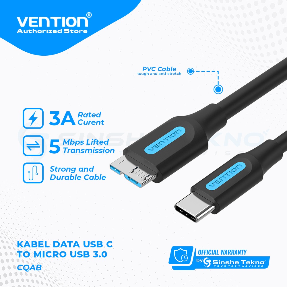 Jual Vention Kabel Data Usb Type C to Am Micro B Harddisk High Speed ...