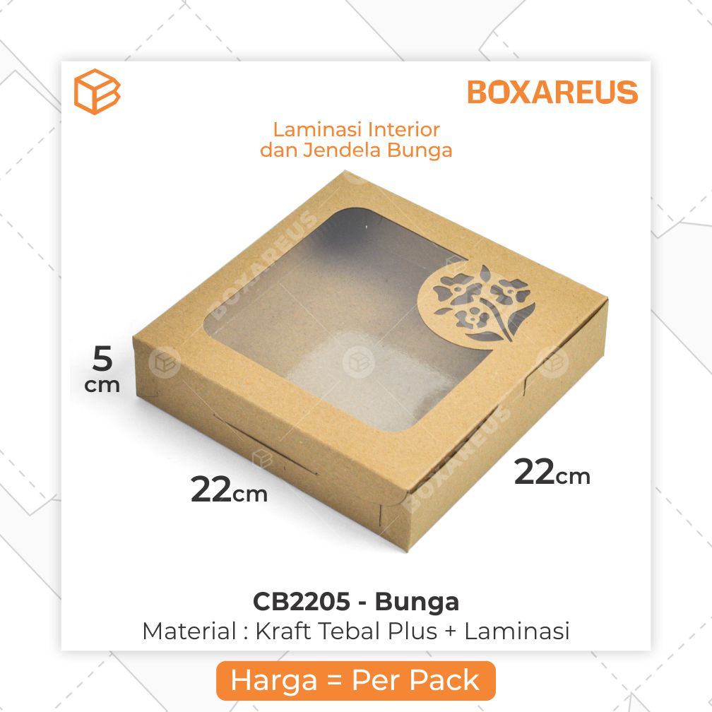 Jual Box Kue Window Cake Box Brownies Packaging Dus Bolu | CB2205 ...