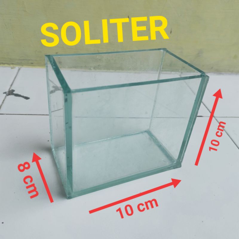 Jual Soliter Cupang Selfie Kaca Aquarium Kecil Ukuran 10x10x8 cm ...