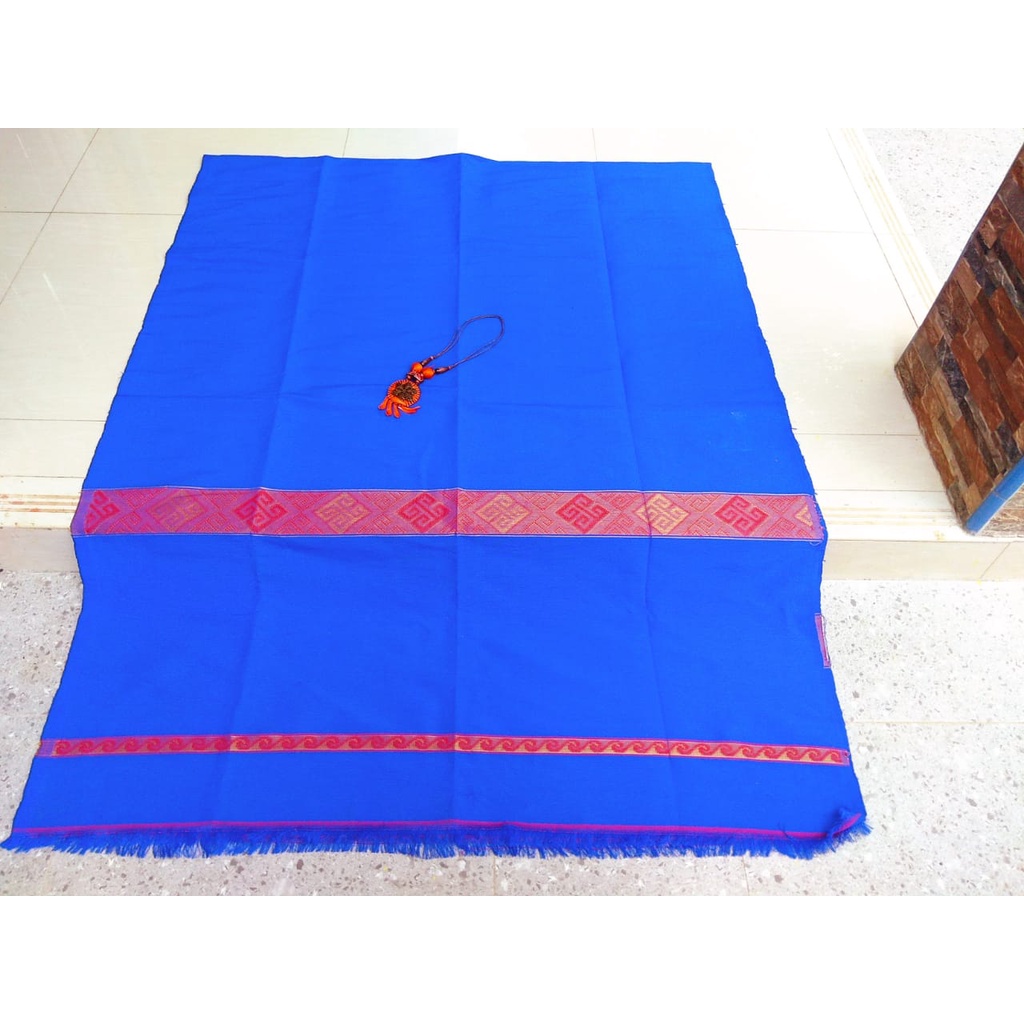 Jual kain tenun paroki motif toraja warna biru muda | Shopee Indonesia