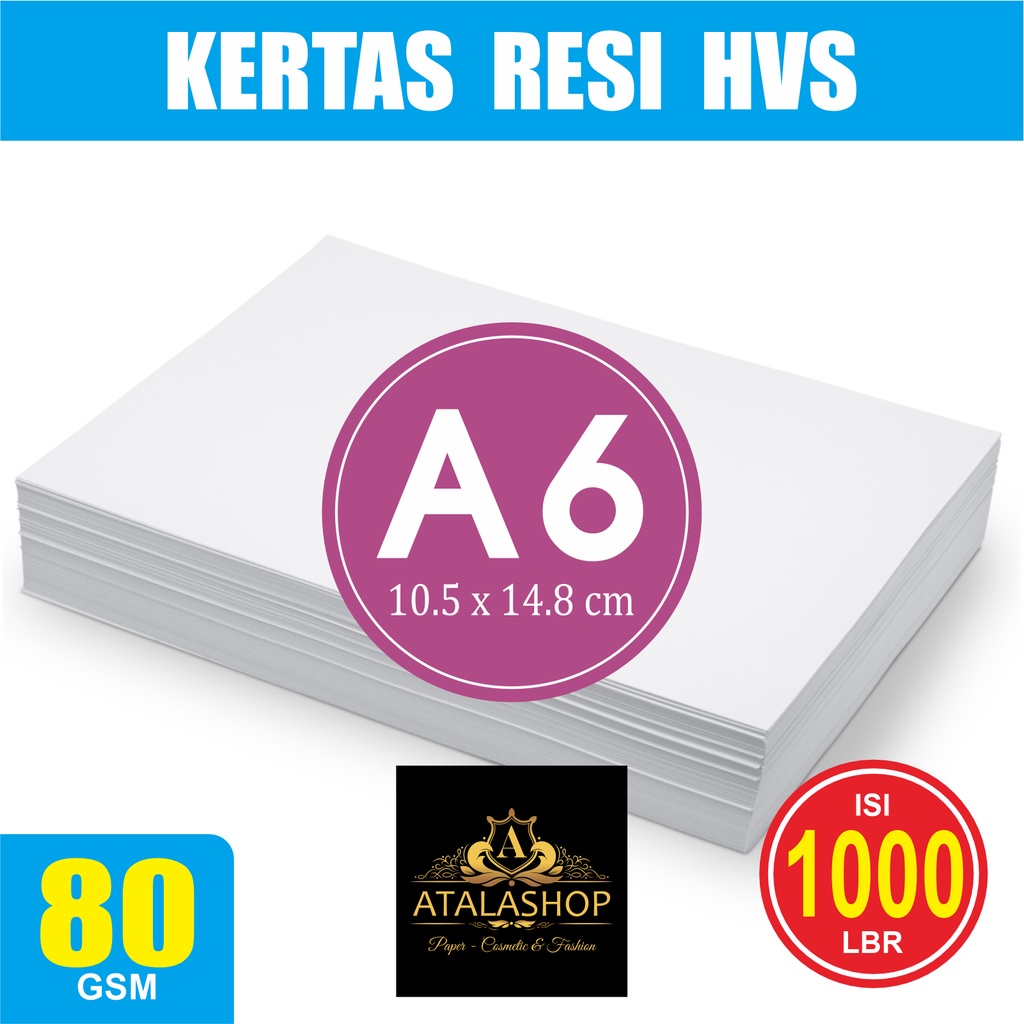 Jual Kertas Resi Label Online Shop HVS 80 GSM Uk. A6 (105x148 mm) - Per ...