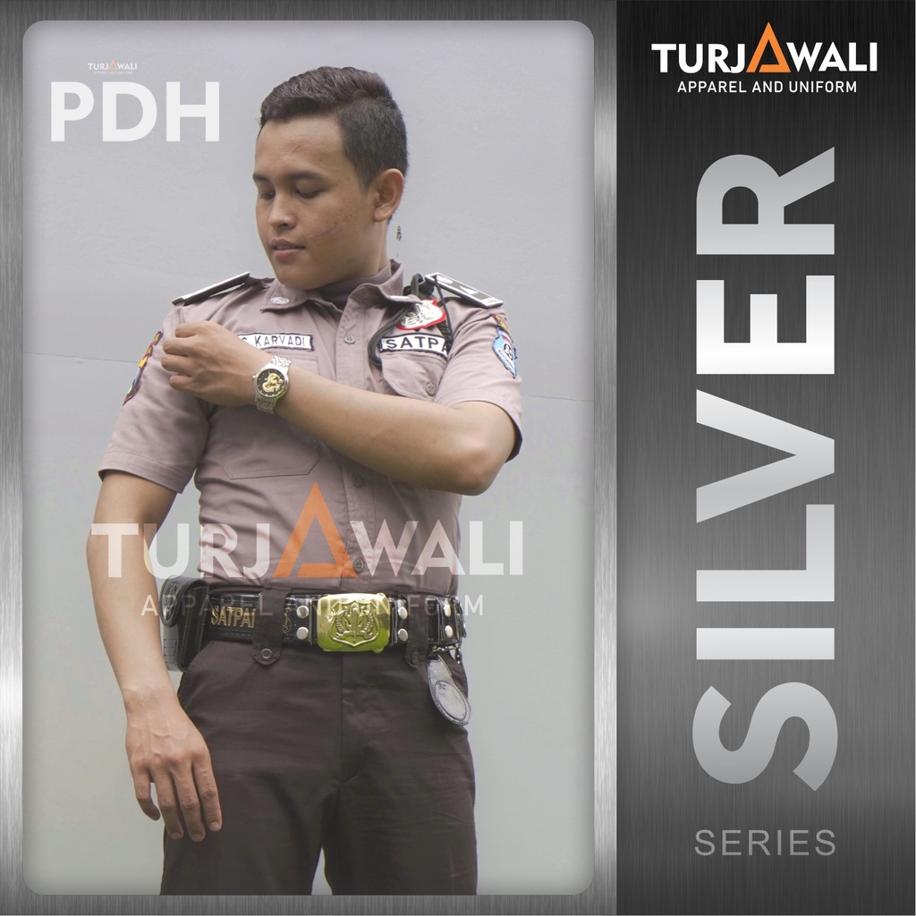 Jual Baju Atasan PDH PDL Seragam Satpam Turjawali Asli Original Seri Silver | Shopee Indonesia