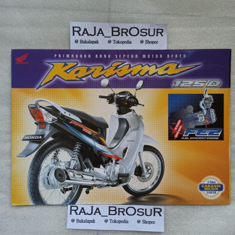 Jual Poster brosur katalog leaflet Honda Karisma 125D/Karisma125D 2002 ...