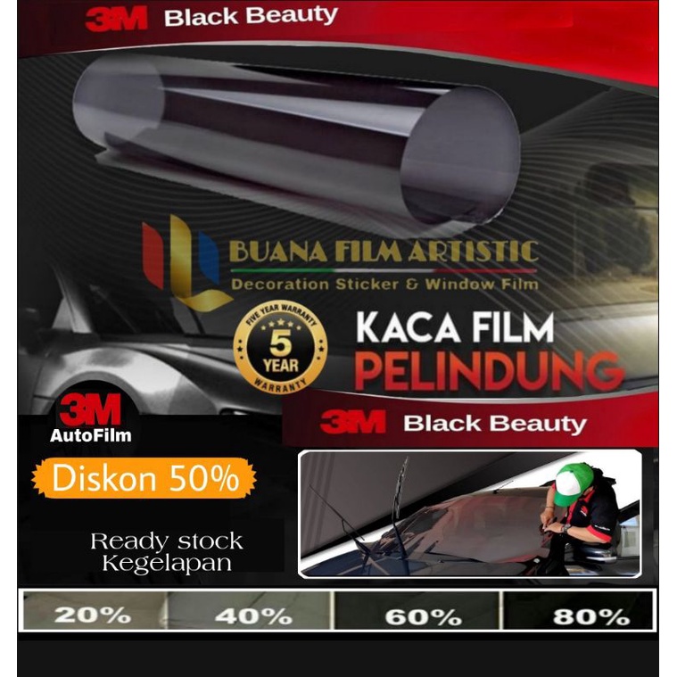Jual Kaca film 3m/kaca film mobil 3M/Black Beauty/Promo kaca film type Black Beauty termurah ...