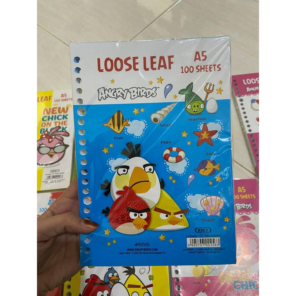 Jual Kiky Loose Leaf Fancy Angry bird 100 lembar / Isi Binder | Shopee ...