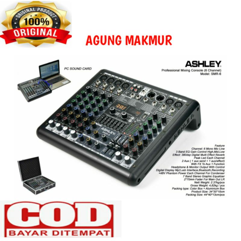 Jual Mixer Ashley Smr6 6channel ORYGINAL Ashley Smr 6 FREE KOPER MIXER | Shopee Indonesia