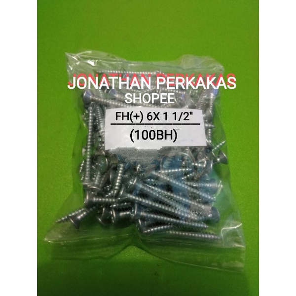 Jual self tapping screw fh(+) 6x11/2" (100bh) sekrup putih fh(+) 6x11/2 ...