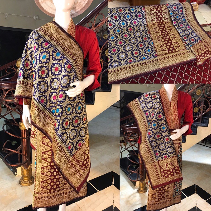 Jual Songket Lepus Rakam ORI Biru navy/ Songket Tenun Palembang asli Tenun Tangan. (ilham ...